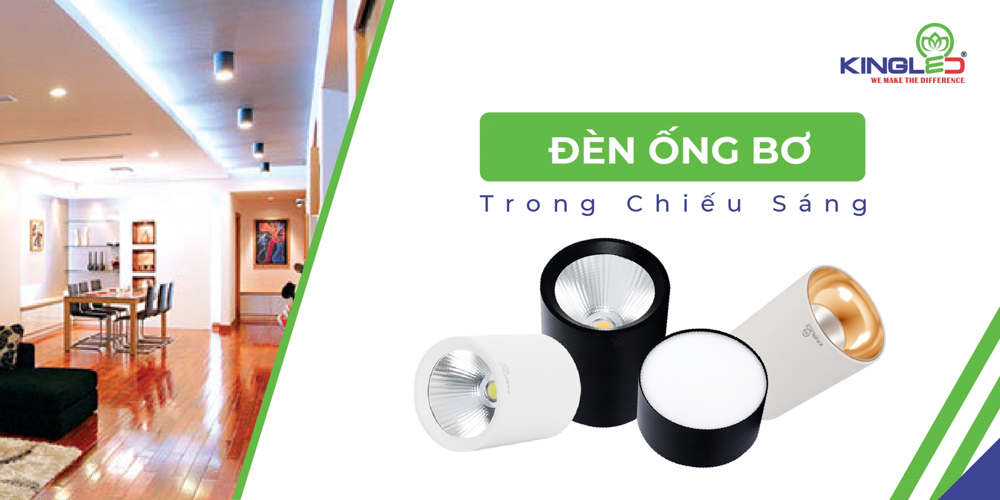 Đèn ống bơ là gì? So sánh đèn ống bơ tán quang và đèn ống bơ chiếu rọi